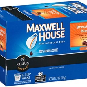 Maxwell House Breakfast Blend Ground Coffee, Light Roast K-Cup Pods 12 count (Pack of 1)