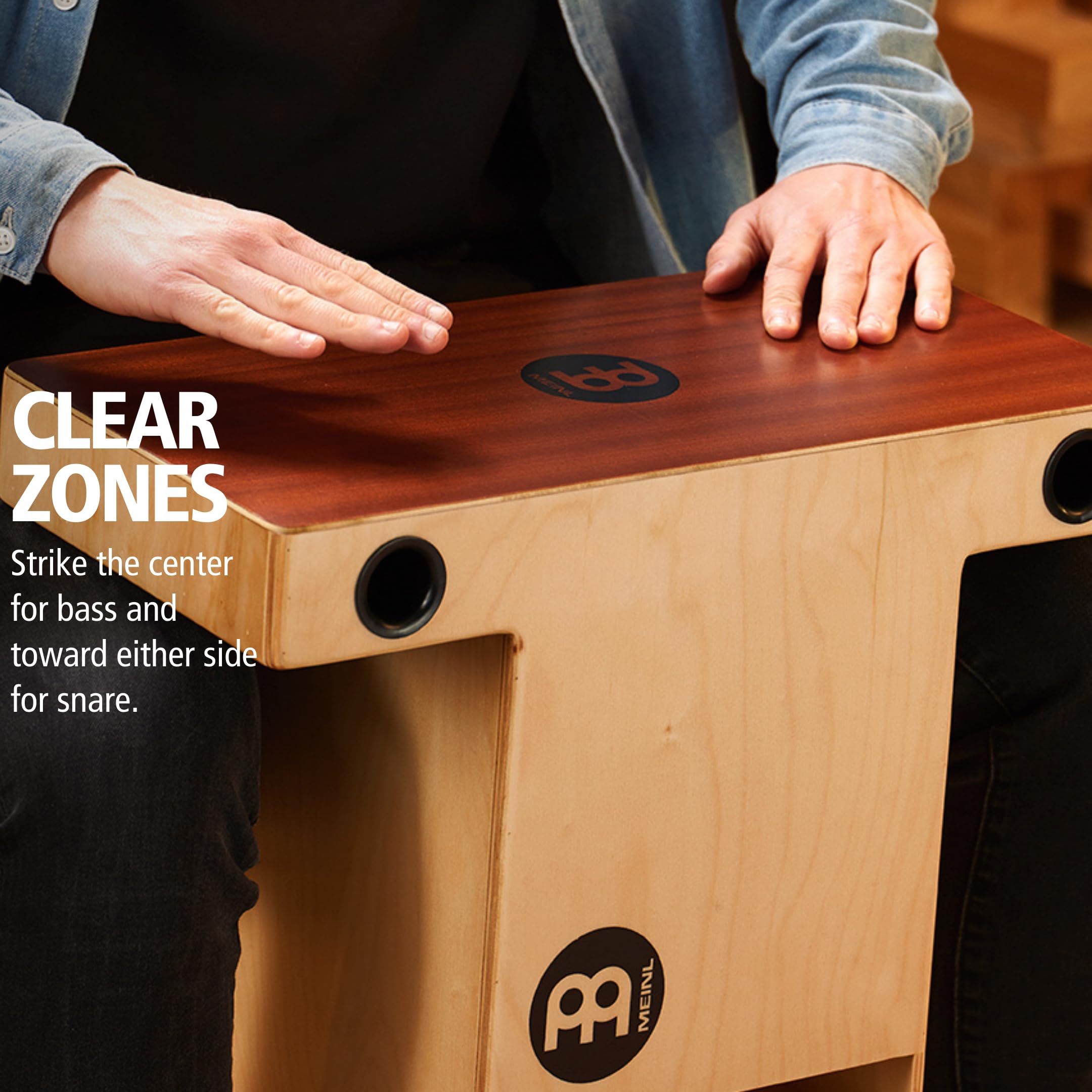 Meinl Percussion Turbo Slaptop Cajon Box Drum with Internal Snares and Bass for Acoustic Music — NOT Made in China — Play with Your Hands, Mahogany, 2-Year Warranty (TOPCAJ2MH)