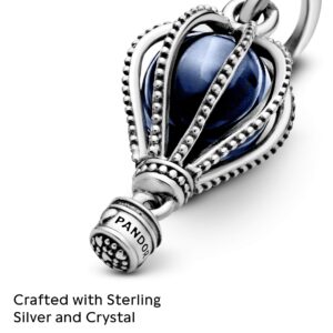 Pandora Blue Hot Air Balloon Travel Charm - Compatible Moments Bracelets - Jewelry for Women - Gift for Women in Your Life - Made with Sterling Silver & Man-Made Crystal