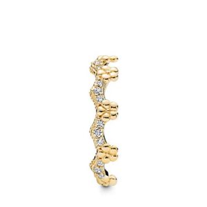 PANDORA Flower Crown 18k Gold Plated PANDORA Shine™ Collection Ring, Size: EUR-50, US-5 - 167924CZ-50