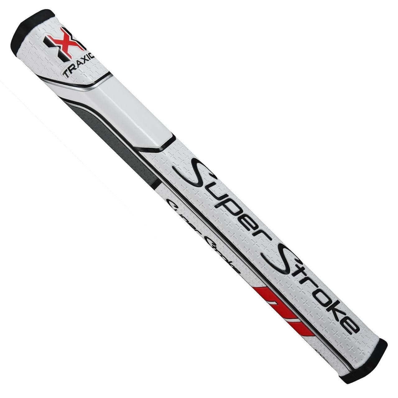 Superstroke Traxion SS2R™ Squared Golf Putter Grip, White/Red/Gray (SS2R™) | Advanced Surface Texture That Improves Feedback and Tack | Minimize Grip Pressure with a Unique Parallel Design