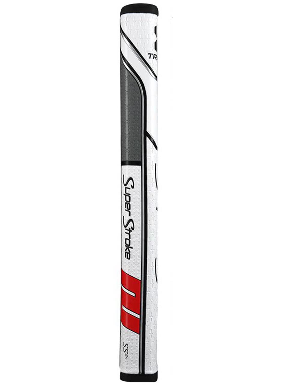 Superstroke Traxion SS2R™ Squared Golf Putter Grip, White/Red/Gray (SS2R™) | Advanced Surface Texture That Improves Feedback and Tack | Minimize Grip Pressure with a Unique Parallel Design