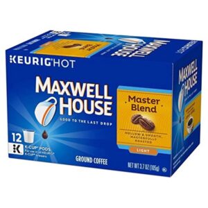 Maxwell House Master Blend Coffee, Light Roast K-Cup Packs, 12 count Box (Pack of 3)