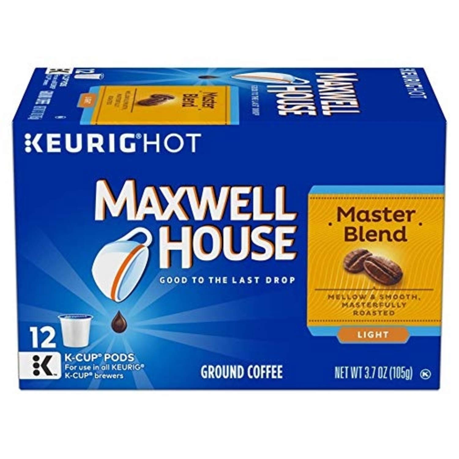 Maxwell House Master Blend Coffee, Light Roast K-Cup Packs, 12 count Box (Pack of 3)