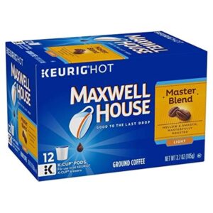 Maxwell House Master Blend Coffee, Light Roast K-Cup Packs, 12 count Box (Pack of 3)