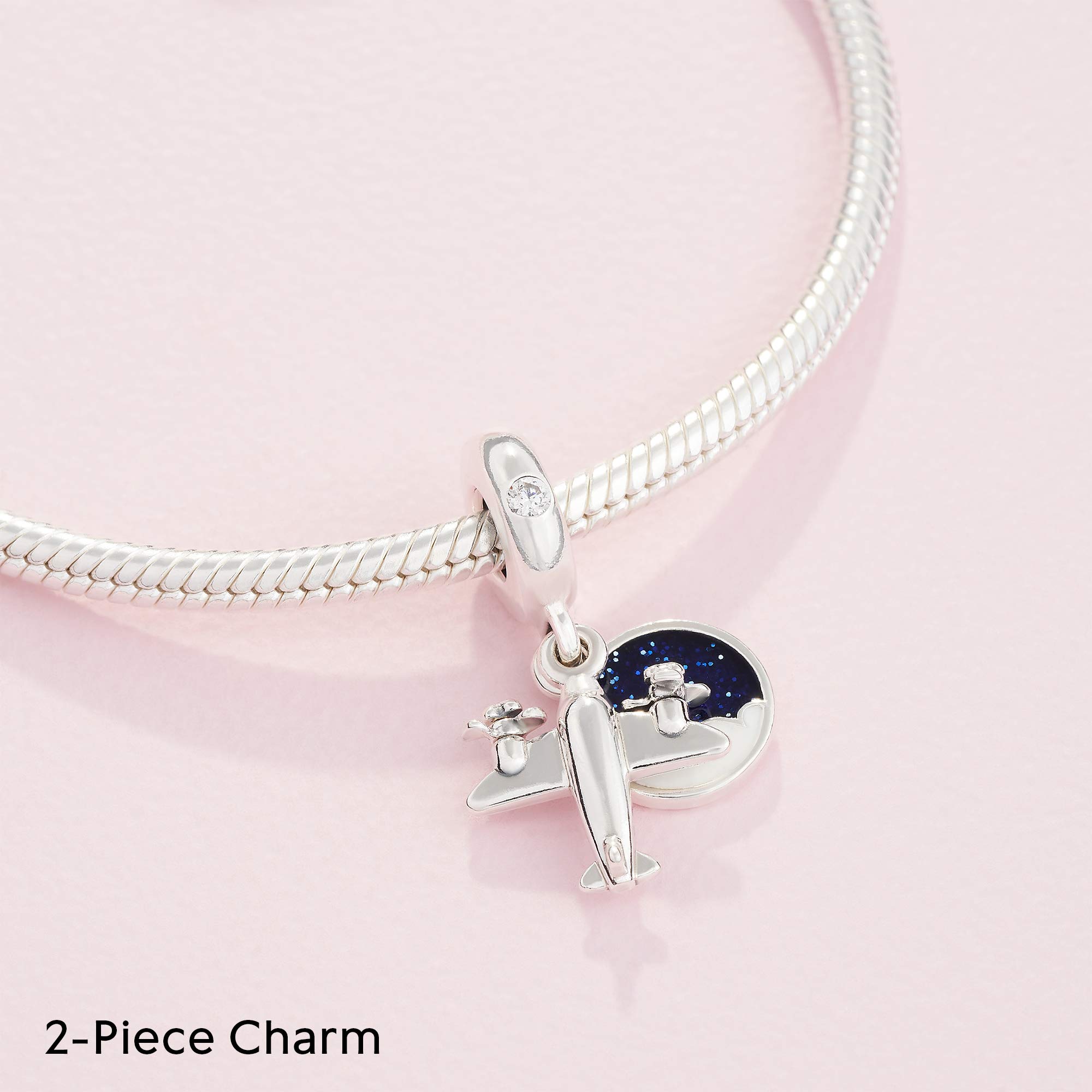 PANDORA Propeller Plane, Mixed Enamel & Clear CZ