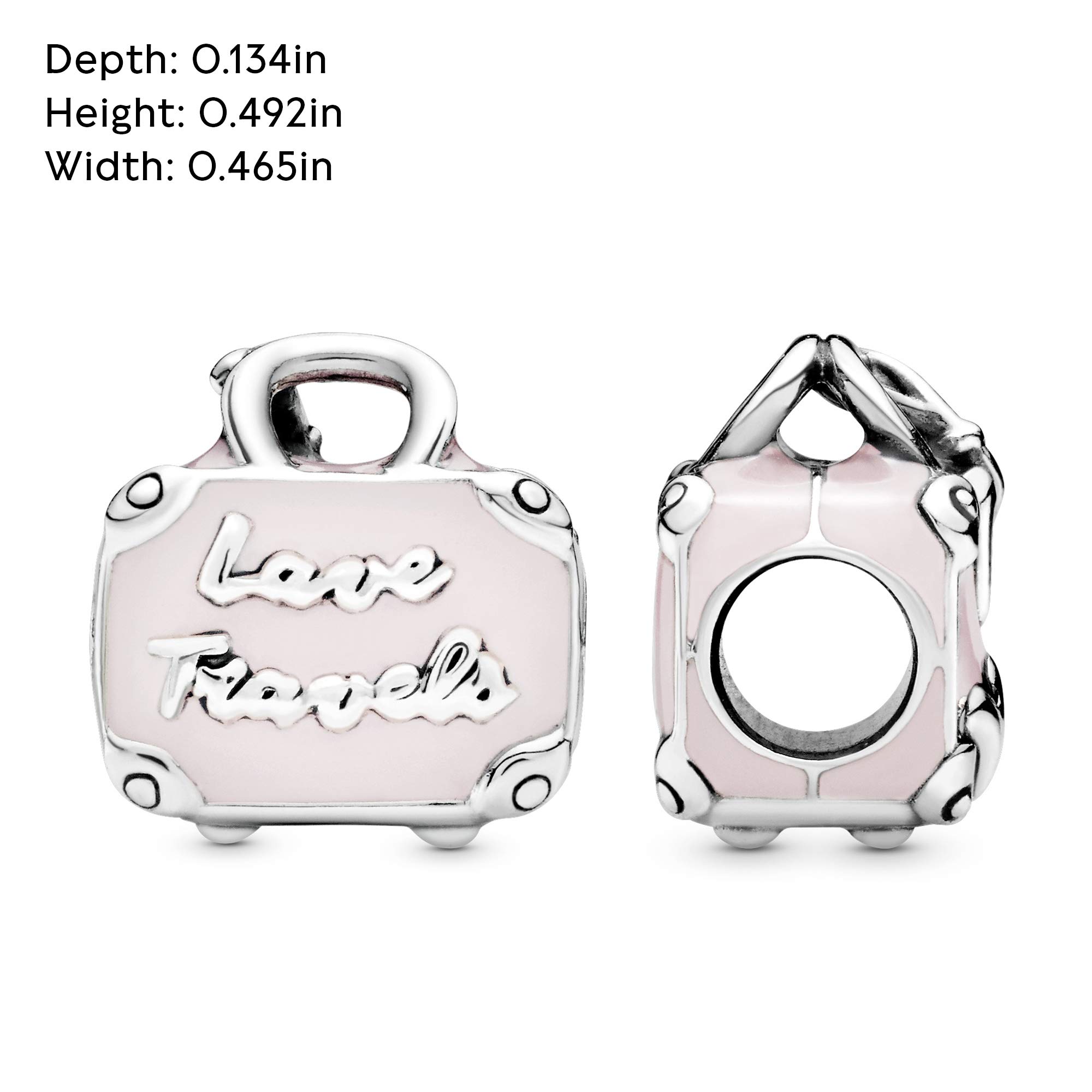 Pandora Pink Travel Bag Charm - Compatible Moments Bracelets - Jewelry for Women - Gift for Women in Your Life - Made with Sterling Silver & Enamel