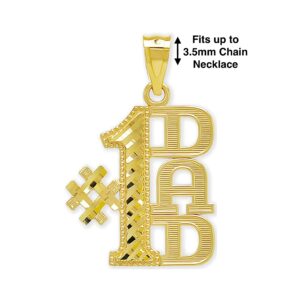 Charm America - Gold Number One Dad Charm - 10 Karat Solid Gold - Father's Day Gift (Style 1)