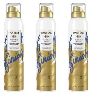 pantene hairspray, smooth & soft finish, pro-v level 3 airspray, humidity resistant, 7 oz, pack of 3