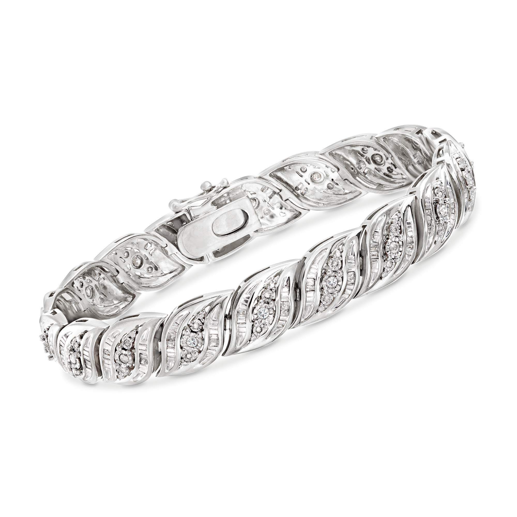 Ross-Simons 1.00 ct. t.w. Diamond Bracelet in Sterling Silver. 8 inches