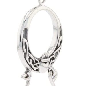 Jewelry Trends Claddagh Celtic Knot Charm Holder Keepsake Sterling Silver Pendant