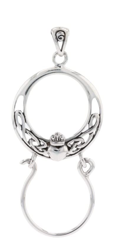 Jewelry Trends Claddagh Celtic Knot Charm Holder Keepsake Sterling Silver Pendant