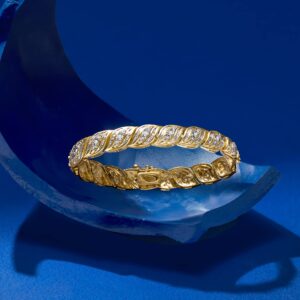 Ross-Simons 1.00 ct. t.w. Diamond Bracelet in 18kt Gold Over Sterling. 7 inches