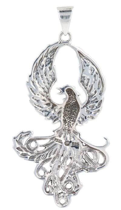 Jewelry Trends Eagle Wing Rising Phoenix Sterling Silver Pendant