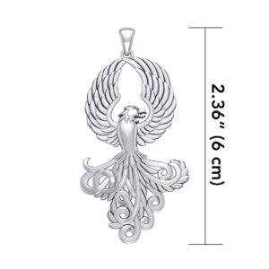 Jewelry Trends Eagle Wing Rising Phoenix Sterling Silver Pendant