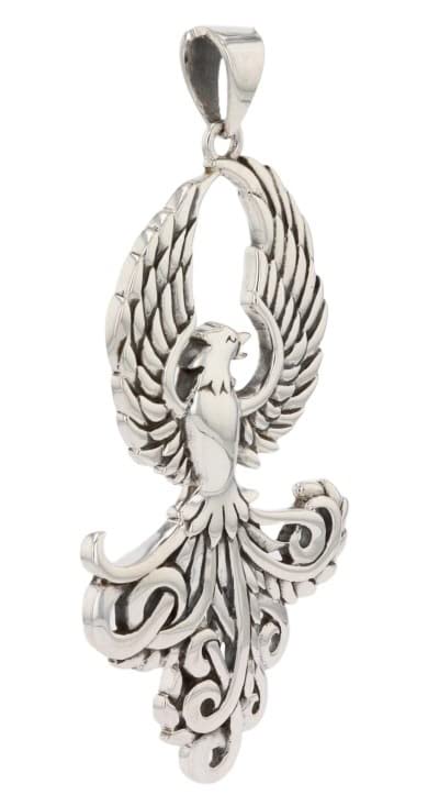 Jewelry Trends Eagle Wing Rising Phoenix Sterling Silver Pendant