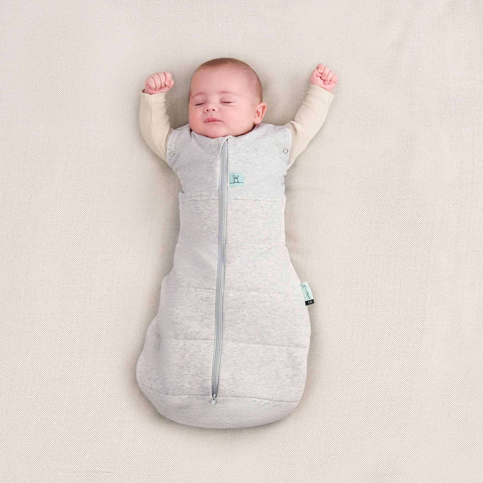 ergoPouch 1.0 Tog Jersey Sleeping Bag - Organic Cotton Baby Sleeping Bag, Made of Soft & Breathable Material for Peaceful Night's Sleep (Grey Marle, 8-24 months)