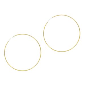 columbus 14k gold plated thin endless hoop earrings - lightweight wire hoops (gold, 60)