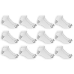 fruit of the loom men's dual defense low cut socks (12 pack), white, medium (6-12)