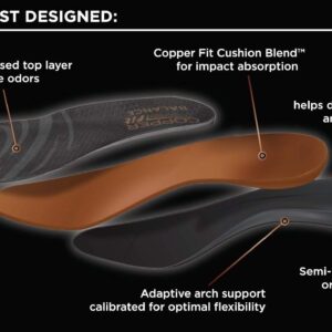 Copper Fit Balance Copper Infused Orthotic Insole, Large Set of 2 Packs (4 Insoles Total)