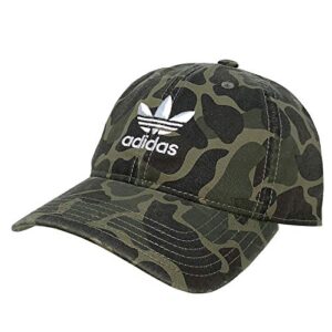 adidas womens originals relaxed fit strapback cap (one size, forest camo)