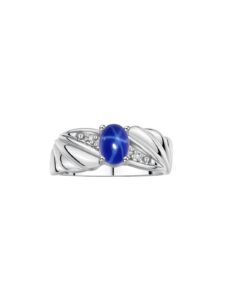 rylos rings for women sterling silver angel wing ring 7x5mm gemstone & diamonds september blue star sapphire jewelry for women size 8