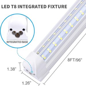 FTUBET T8 LED Light Tube, 4FT 60W, 6500Lm, 6500K Cool White Clear Cover, 4FT Tube Light,Linkable Integrated Fixture,T8 LED Shop Light for Garage,Warehouse,25PCS