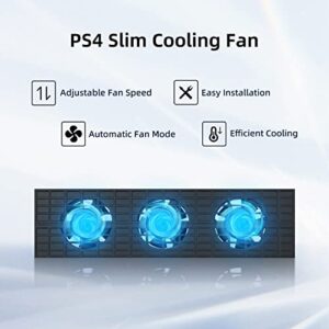 Mcbazel Dobe Intelligent External Auto Temperature Control 3-Fan Cooling Fan Cooler for PS4 Slim Gaming Console [NOT for PS4 PS4 Pro]