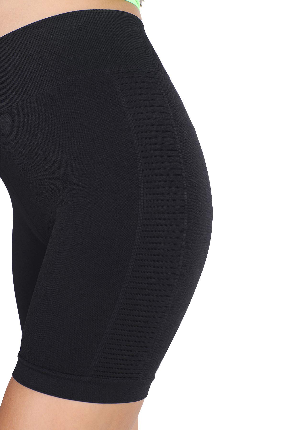 NIKIBIKI Women Seamless Moto Biker Shorts, Made in U.S.A, One Size (Black)