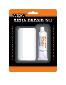 wow sports - inflatables vinyl repair kit - pvc repair kit for boating tubes, air mattress, & inflatable raft