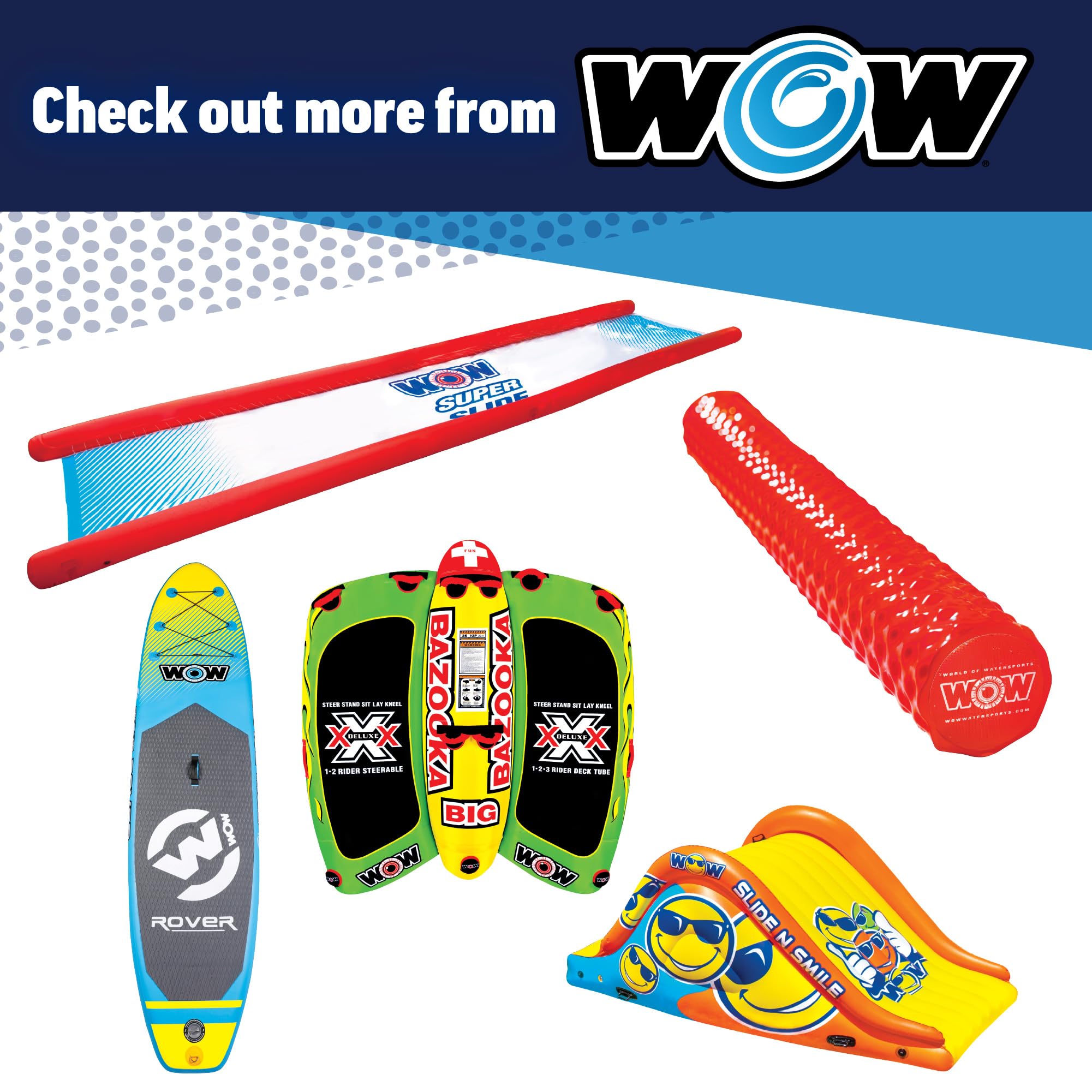 Wow Sports Steerable Tube for Boating - 1 to 2 Person Towable - Durable Tubes for Boating