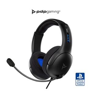 pdp lvl50 wired headset with noise cancelling microphone: black - ps5/ps4