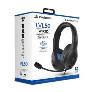 PDP LVL50 Wired Headset with Noise Cancelling Microphone: Black - PS5/PS4