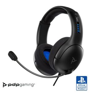 PDP LVL50 Wired Headset with Noise Cancelling Microphone: Black - PS5/PS4