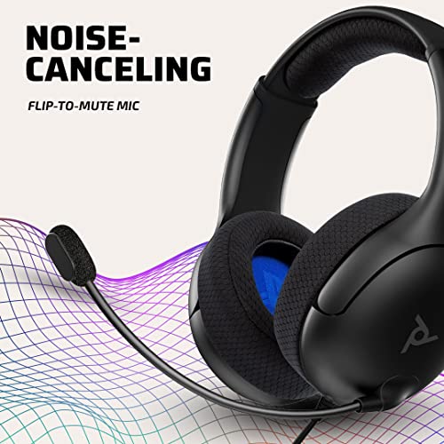 PDP LVL50 Wired Headset with Noise Cancelling Microphone: Black - PS5/PS4