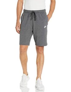 nike men's nike sportswear club short jersey, charcoal heathr/white, large