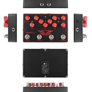 Moskyaudio Red FOX Multieffects 4-in-1 Multi-functional Guitar Effect Pedal with Overdrive, LOOP, Chorus and Delay Effects