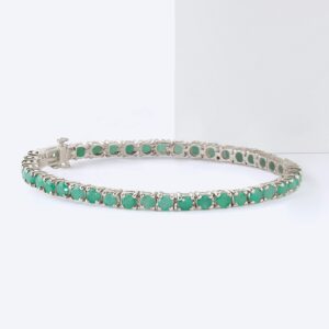 Ross-Simons 7.25 ct. t.w. Emerald Tennis Bracelet in Sterling Silver. 8.25 inches