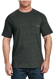 dickies mens short sleeve performance cooling tee t shirt, hunter heather, large us