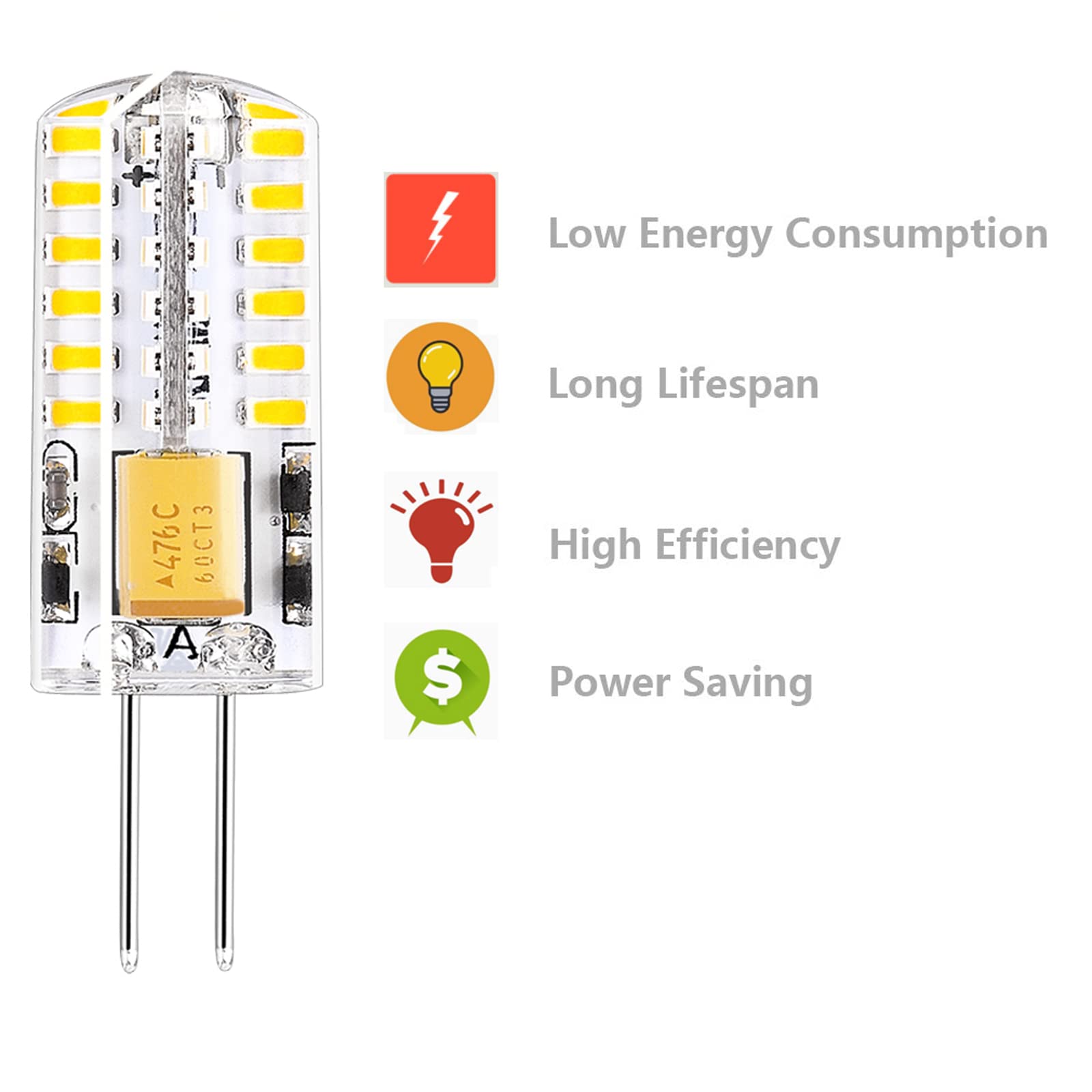 DOPKUSS G4 LED Bulbs 12V Led Light AC/DC Bi-Pin Base Landscape Light Bulbs 3 Watt 12v Light Bulb - G4 Bulb LED Lighting Equiavlent to 30W Low Voltage Warm White 2700K 10-Pack