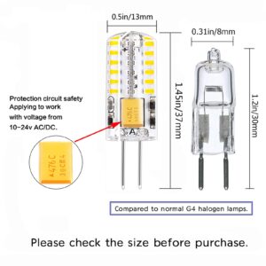 DOPKUSS G4 LED Bulbs 12V Led Light AC/DC Bi-Pin Base Landscape Light Bulbs 3 Watt 12v Light Bulb - G4 Bulb LED Lighting Equiavlent to 30W Low Voltage Warm White 2700K 10-Pack