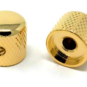 Vintage Forge Gold Metal Dome Knobs for Electric Guitar and Bass (Set of 2) 6mm Shaft with Set Screw DK50M-GLD