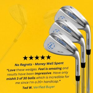 Lazrus Golf | Premium Quality RH 56 Degree Forged Golf Wedges for Exceptional Performance, Golf Wedges with Micro Milled Face for Enhanced Spin | Golf Clubs for Men (Silver, 56 Degree Single)