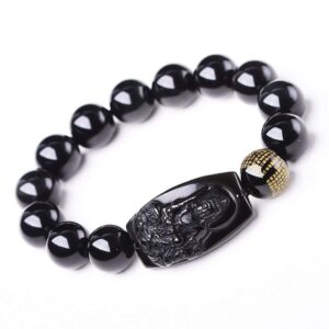 c1lint7785631 women's bracelets men's bracelets buddha pendant necklace bodhisattva amulet talisman made of obsidian bracelets bracelet amulet (manjushri buddha)