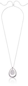 nine west women's silver adjustable pendant necklace, 40" l