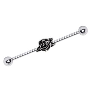 wildklass 316l stainless steel metal rose industrial barbell