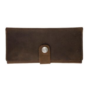 hide & drink, folio wallet, holds up to 4 cards plus flat bills & coins, card holder, travel case, full grain leather, handmade, bourbon brown