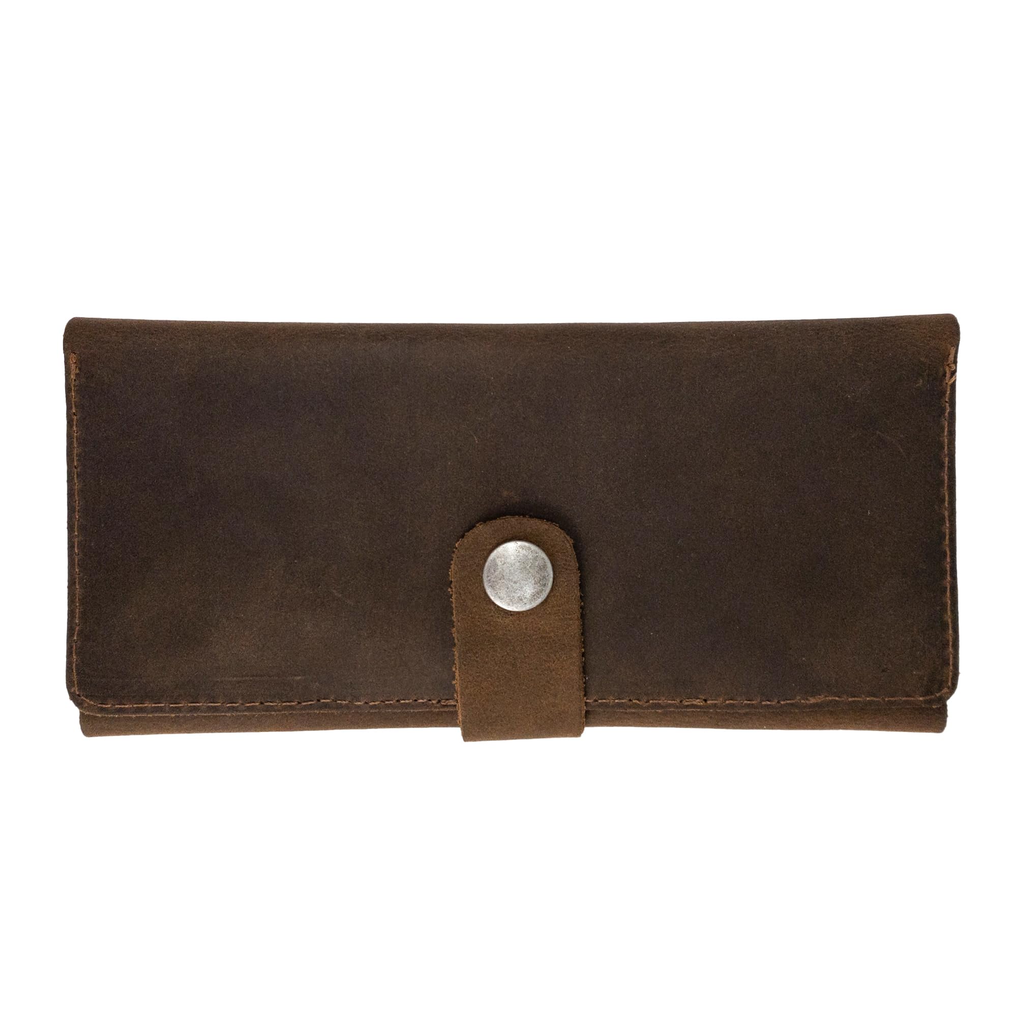 Hide & Drink, Folio Wallet, Holds Up to 4 Cards Plus Flat Bills & Coins, Card Holder, Travel Case, Full Grain Leather, Handmade, Bourbon Brown