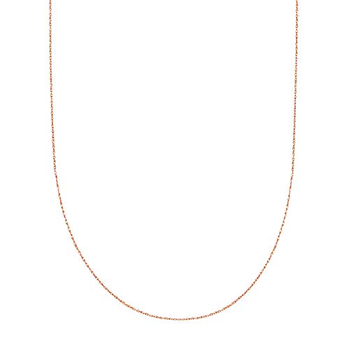 Jewelry Affairs 10k Rose Gold Rope Chain Necklace, 0.5mm, 18"