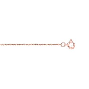 Jewelry Affairs 10k Rose Gold Rope Chain Necklace, 0.5mm, 18"